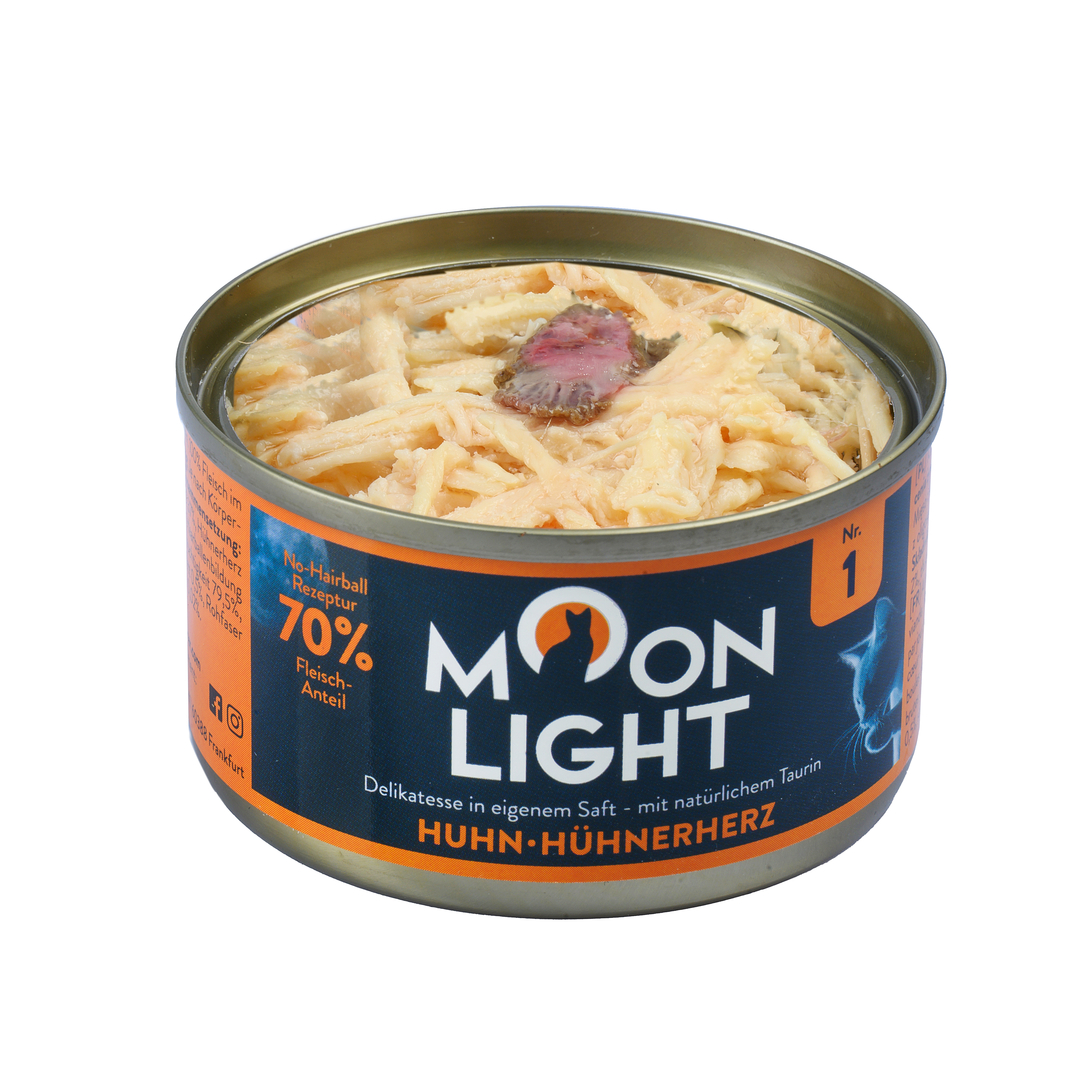 Katzenfutter mit Huhn & Hühnerherz 80g | Moonlight | Natürlich gesunde ...