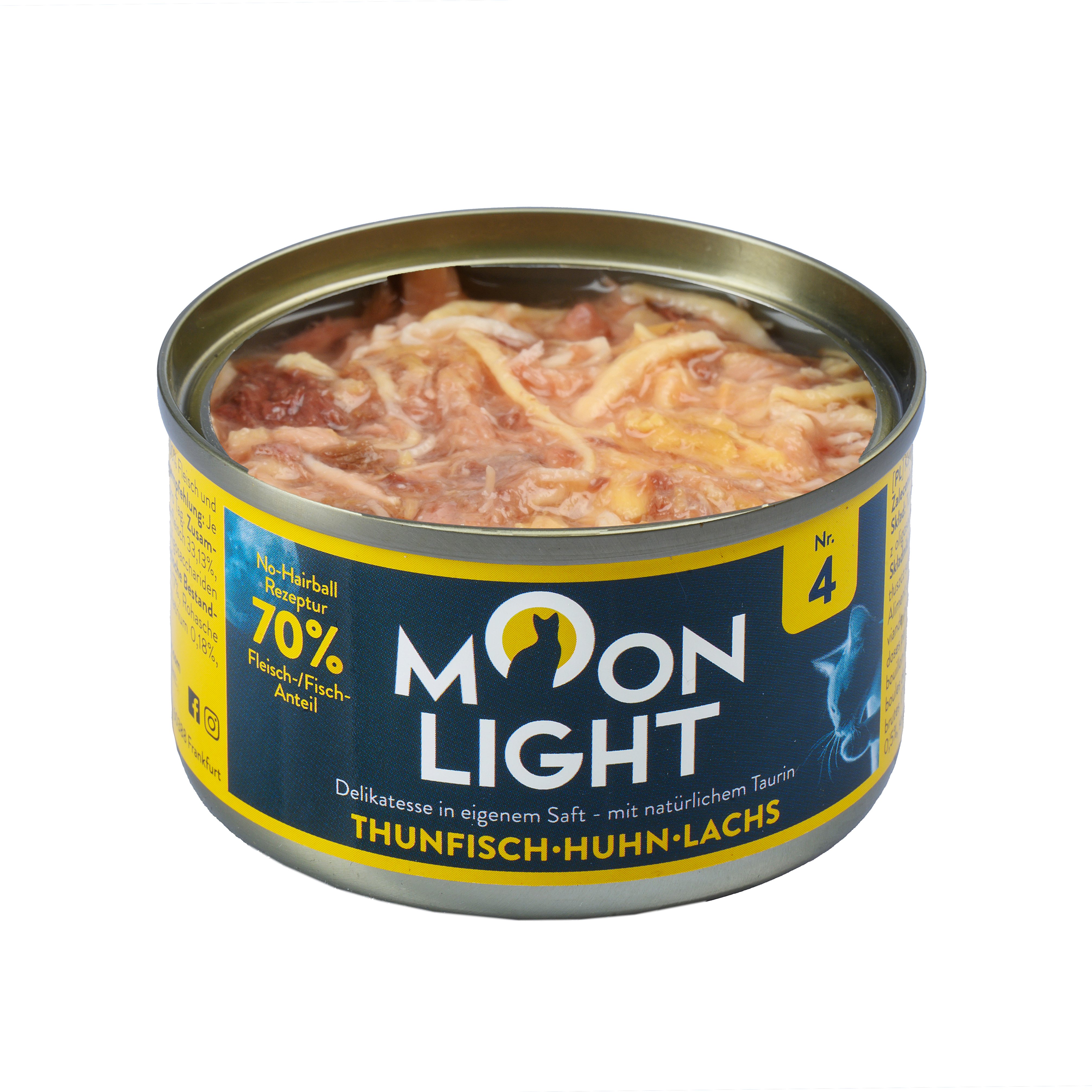 Katzenfutter mit Thunfisch, Huhn & Lachs 80g | Moonlight | Natürlich ...